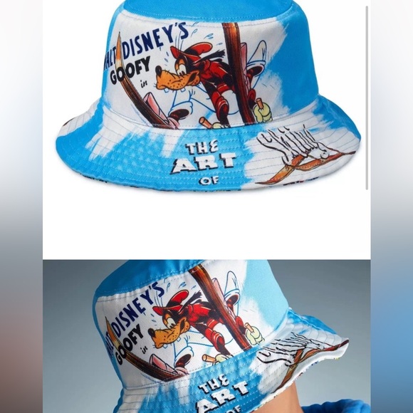 Disney | Accessories | Disney Goofy Light Blue Cartoon Bucket Hat ...
